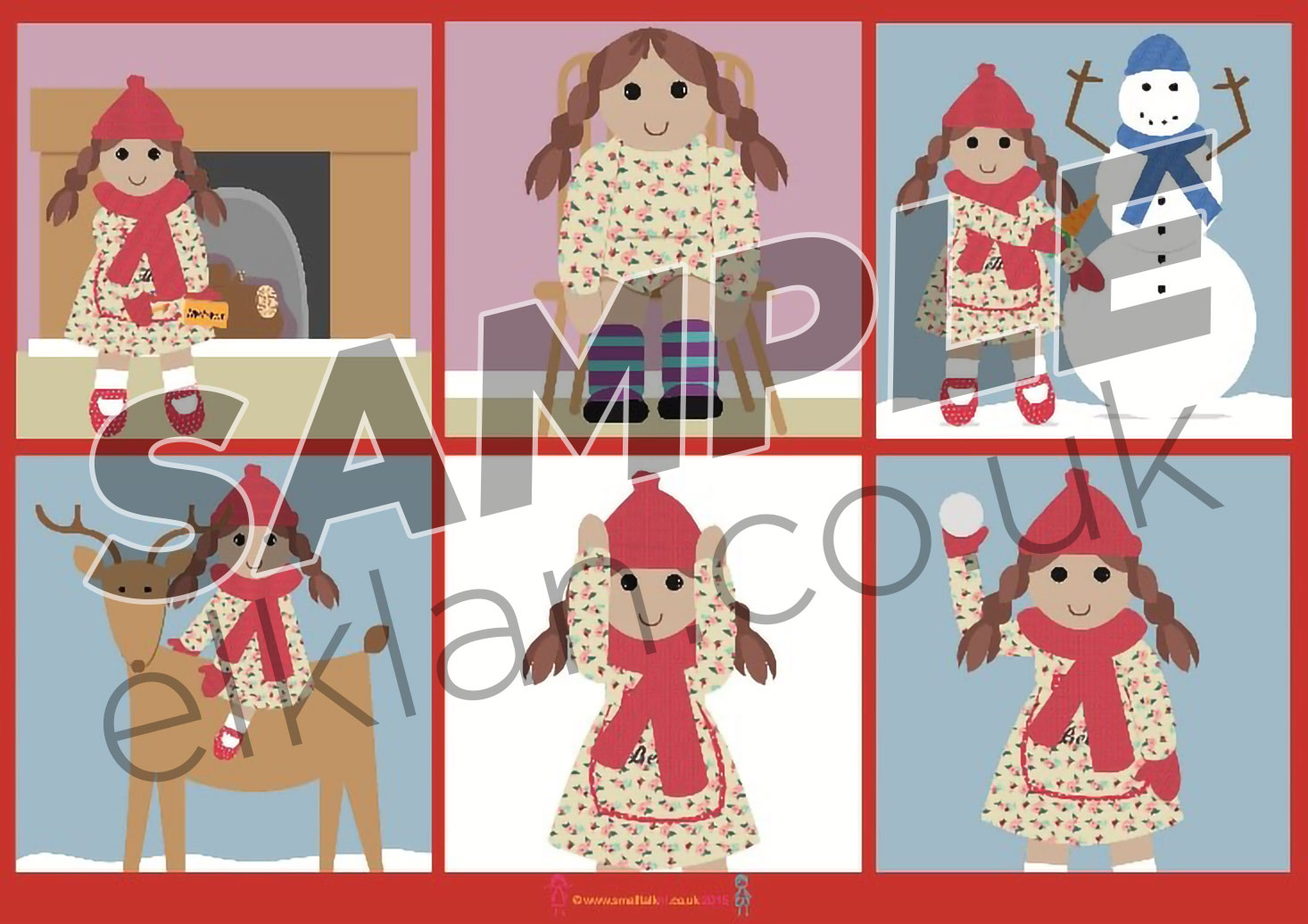 Bella enjoys the Winter - Verb Lotto Game